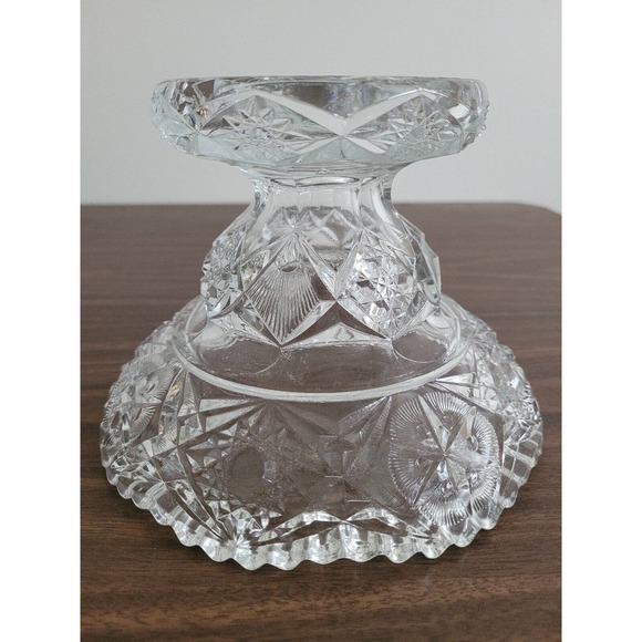 Unmarked | Dining | Vintage Eapg Punch Bowl Pedestal Stand Stars Saw ...